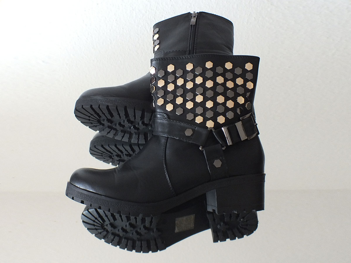 NEW IN: CHROME STUDDED BOOTS - OH ANNE