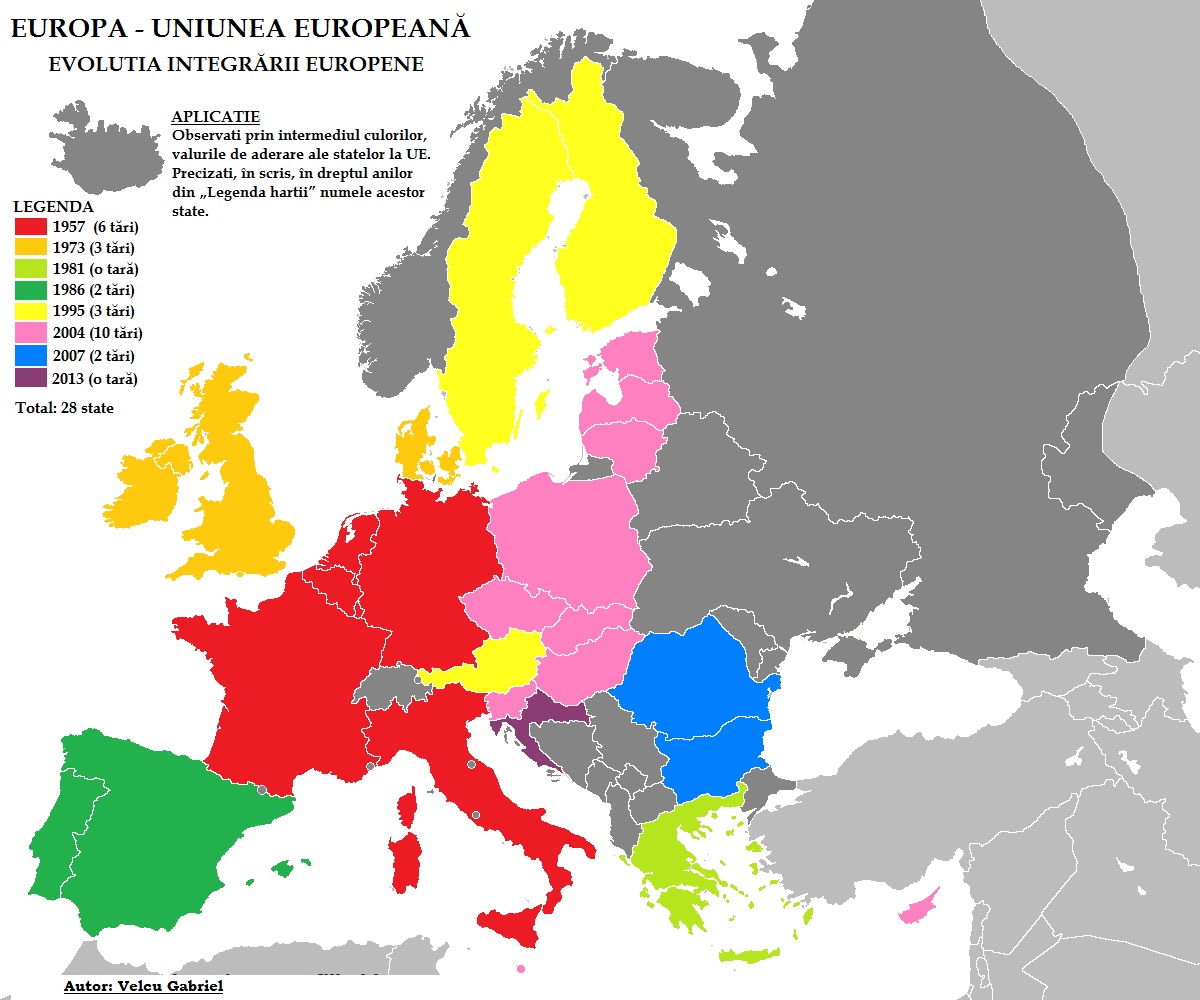 GEOGRAPHIA ONLINE: UNIUNEA EUROPEANĂ - APLICAȚIE