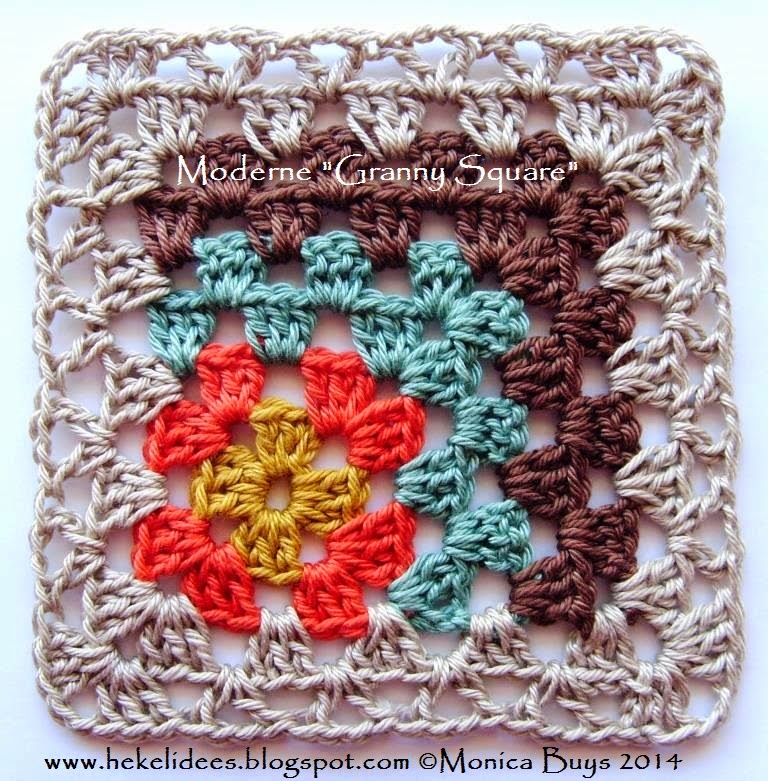 Hekel Idees: Hekel Patroon en Tutoriaal: Moderne "Granny Square".