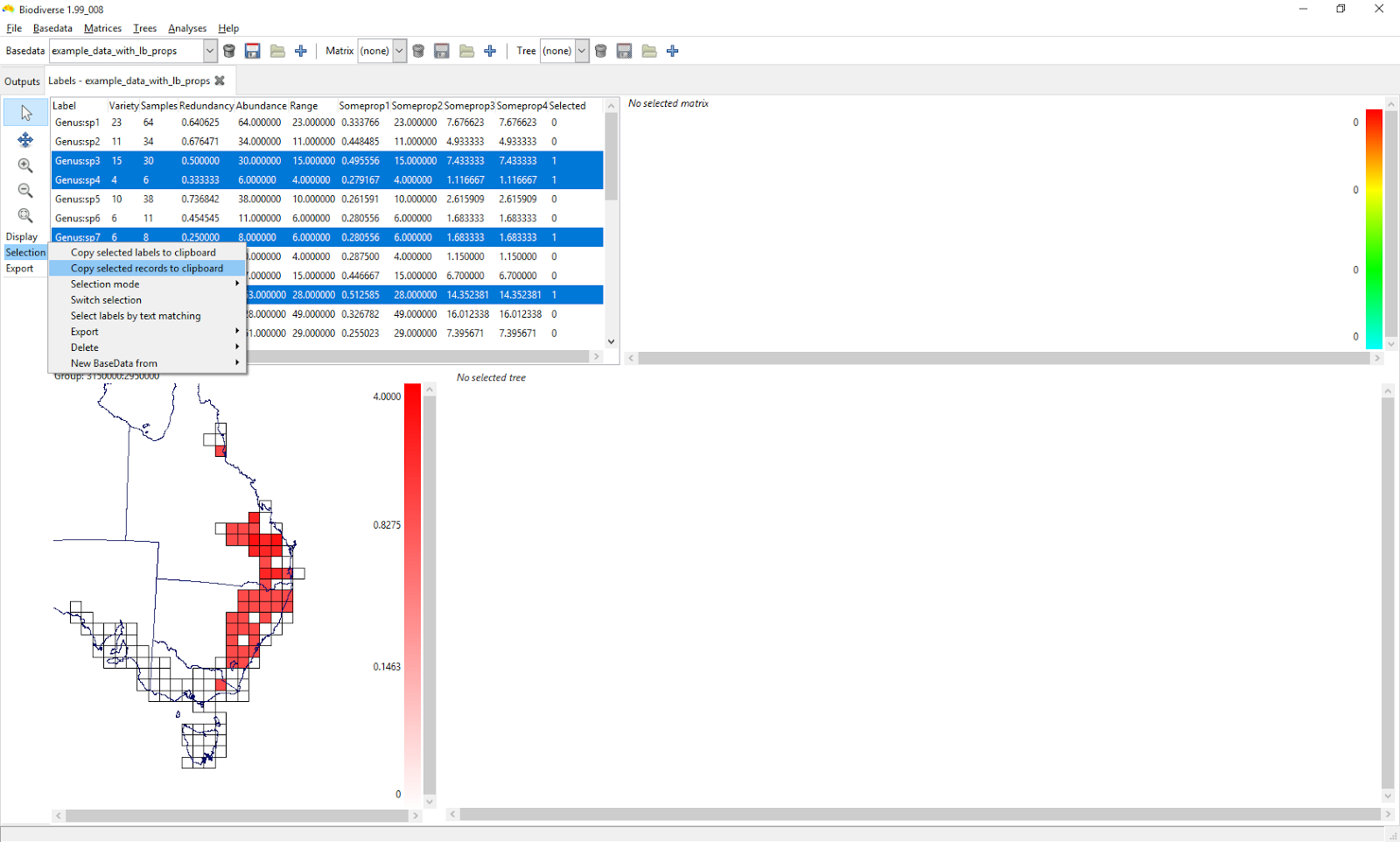Biodiverse analysis software: 2017