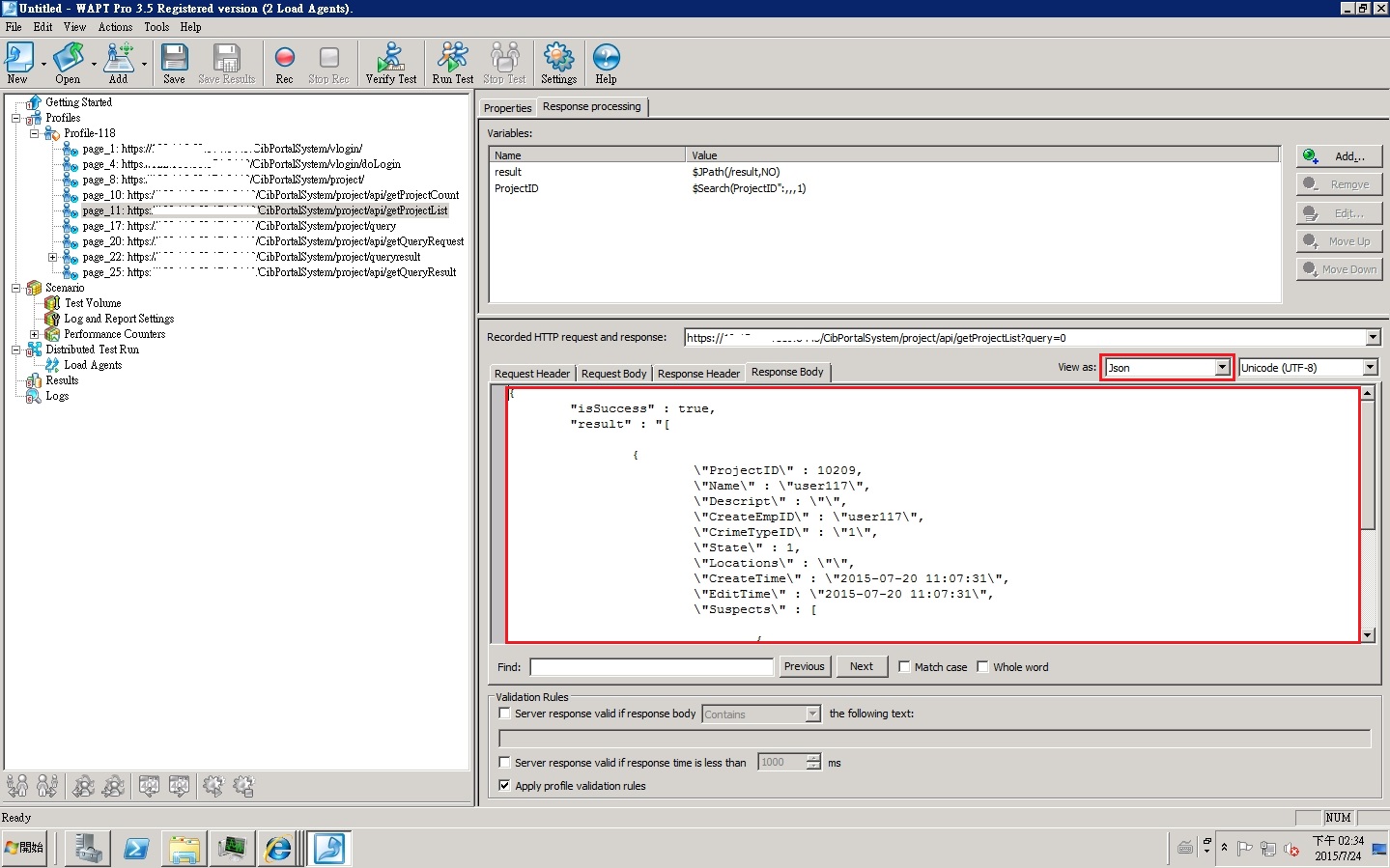 自動化測試 手札: WAPT Load Testing with JSON Format