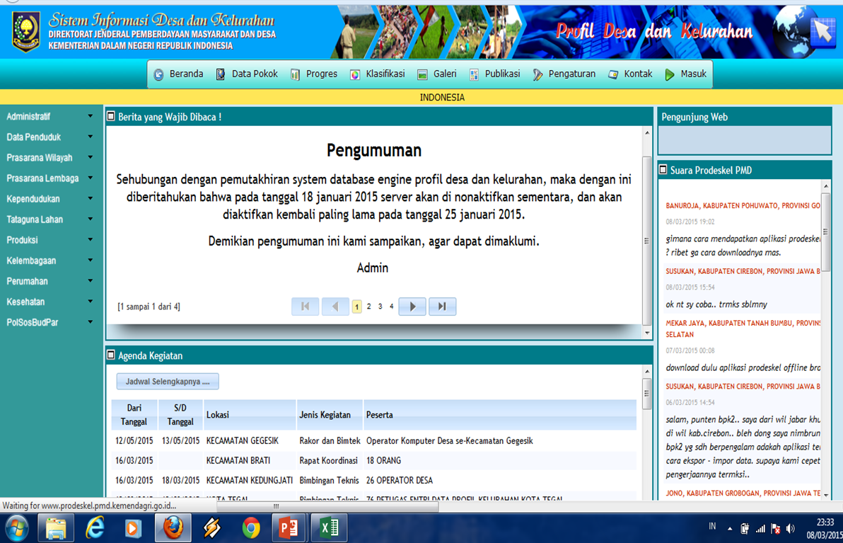 .: Aplikasi Profil Desa dan Kelurahan (PRODESKEL)