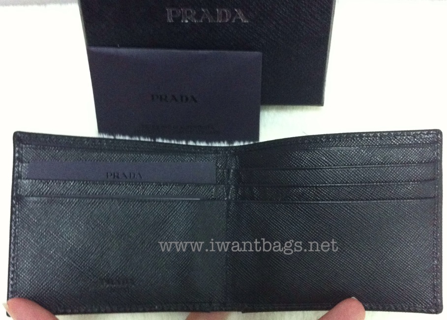 Prada Men's Wallet Saffiano Black Leather 2M0912- Nero/Black