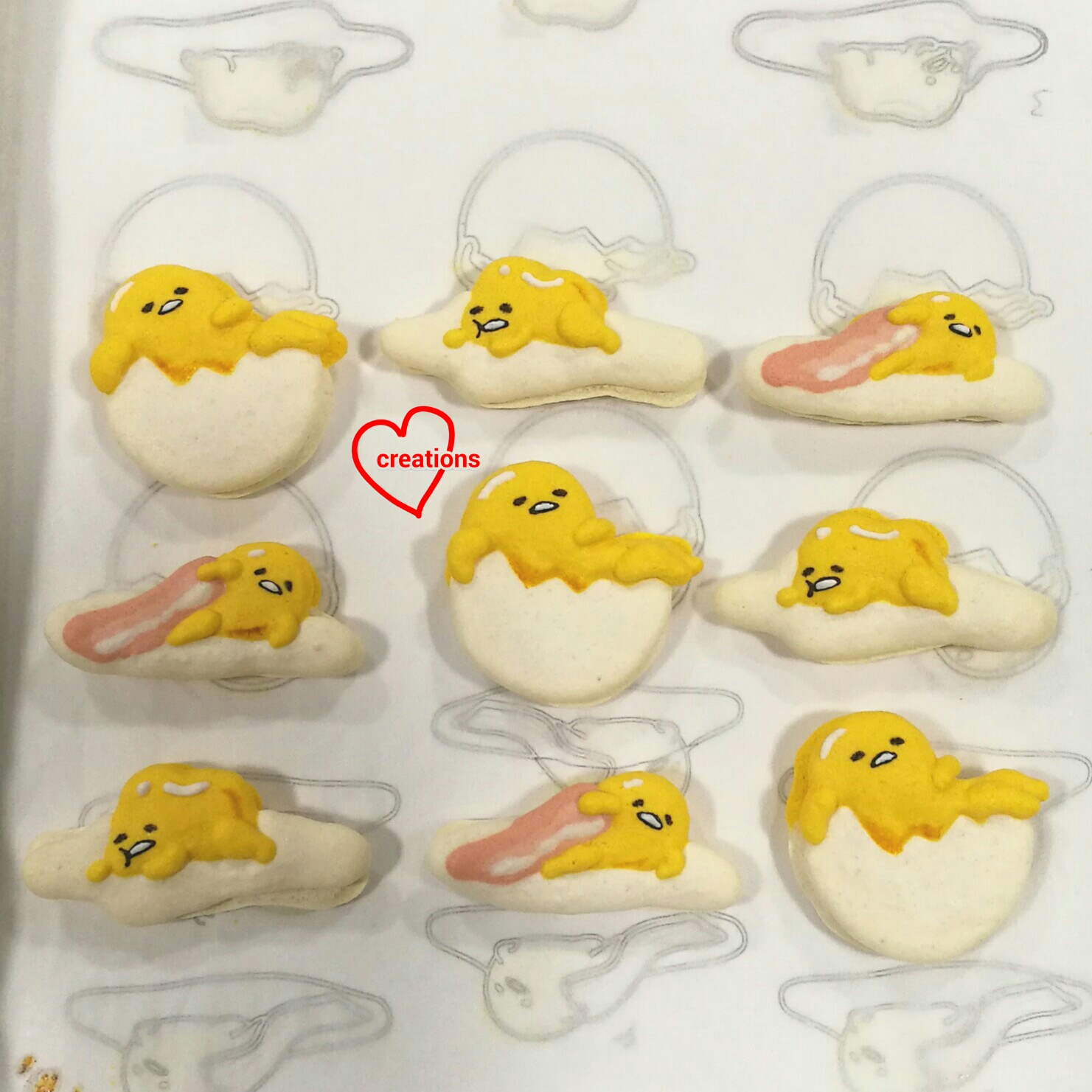 Loving Creations for You: Gudetama Coconut Macarons (Reduced-sugar ...