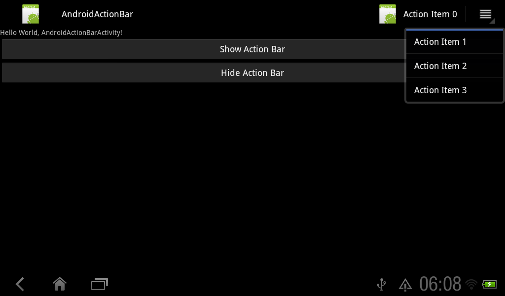 Android Er Create Actionbar Using Xml