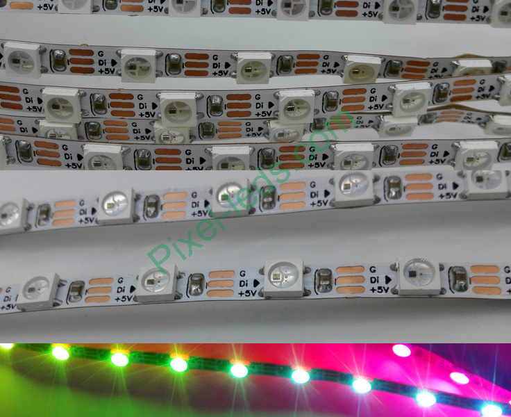 sk6812 LED strip: 5mm narrow PCB 5v 60 LED SK6812 RGB pixels LED strip