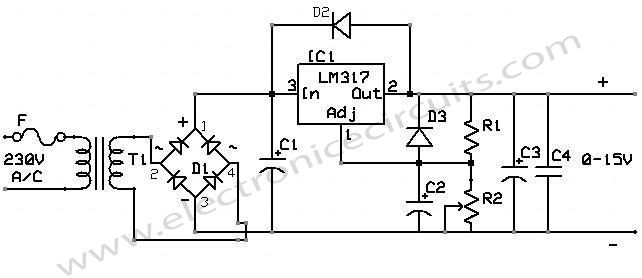 Power supply (LM317) - Electronic Circuit Collection