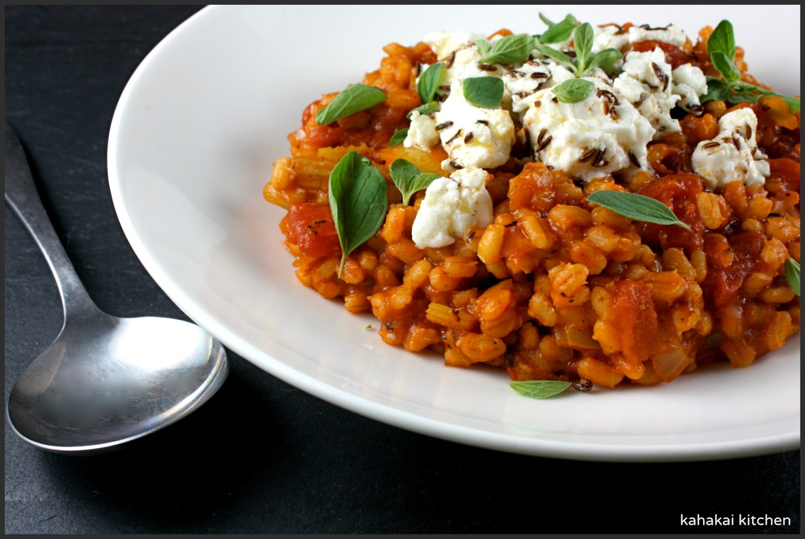 Kahakai Kitchen: Barley Risotto with Marinated Feta by Yotam Ottolenghi