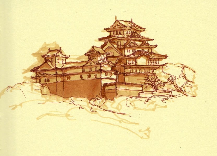 castle japan - sketch