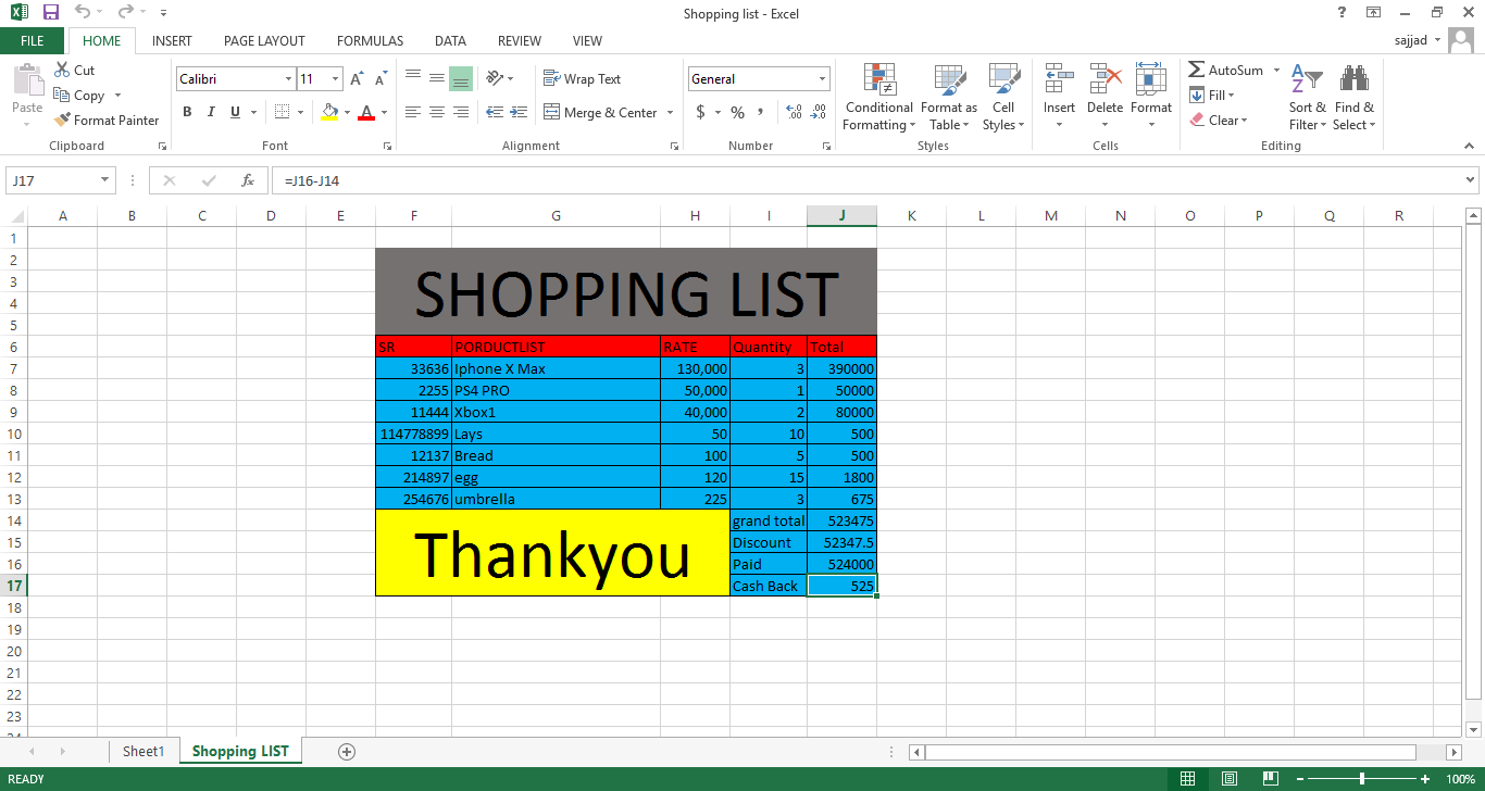 ICT Corner by BTSC: MS Excel - Grade 7 Projects