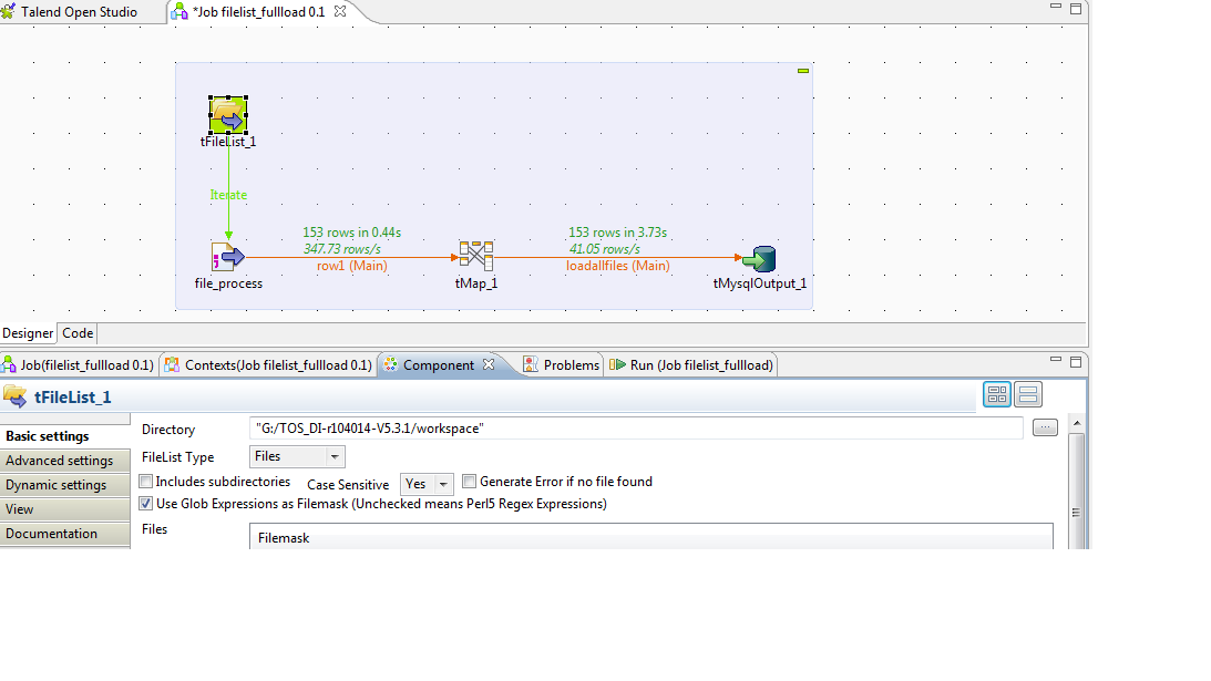Talend Training: Iterate and load multiple files into database using tFlelist and tMysqlout
