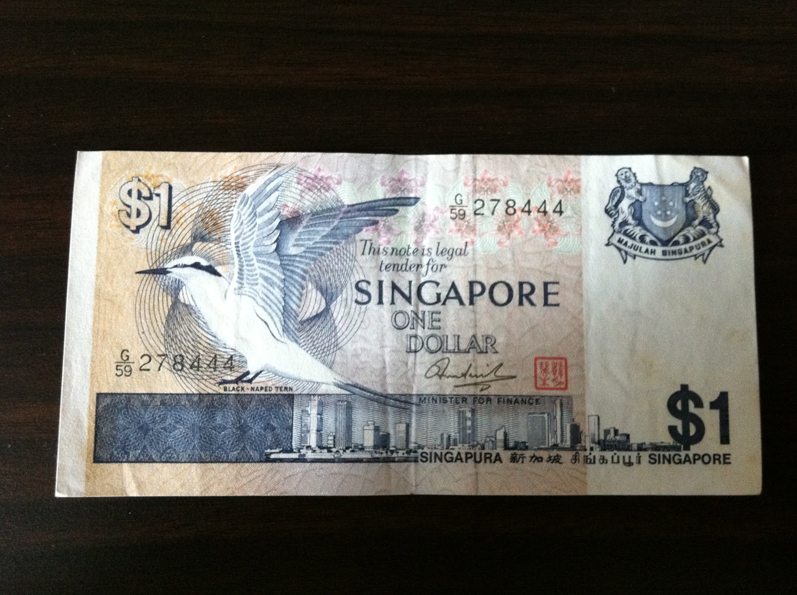 Singapore Old Notes and Coins, and Others: Singapore Bird Series Old $1 ...