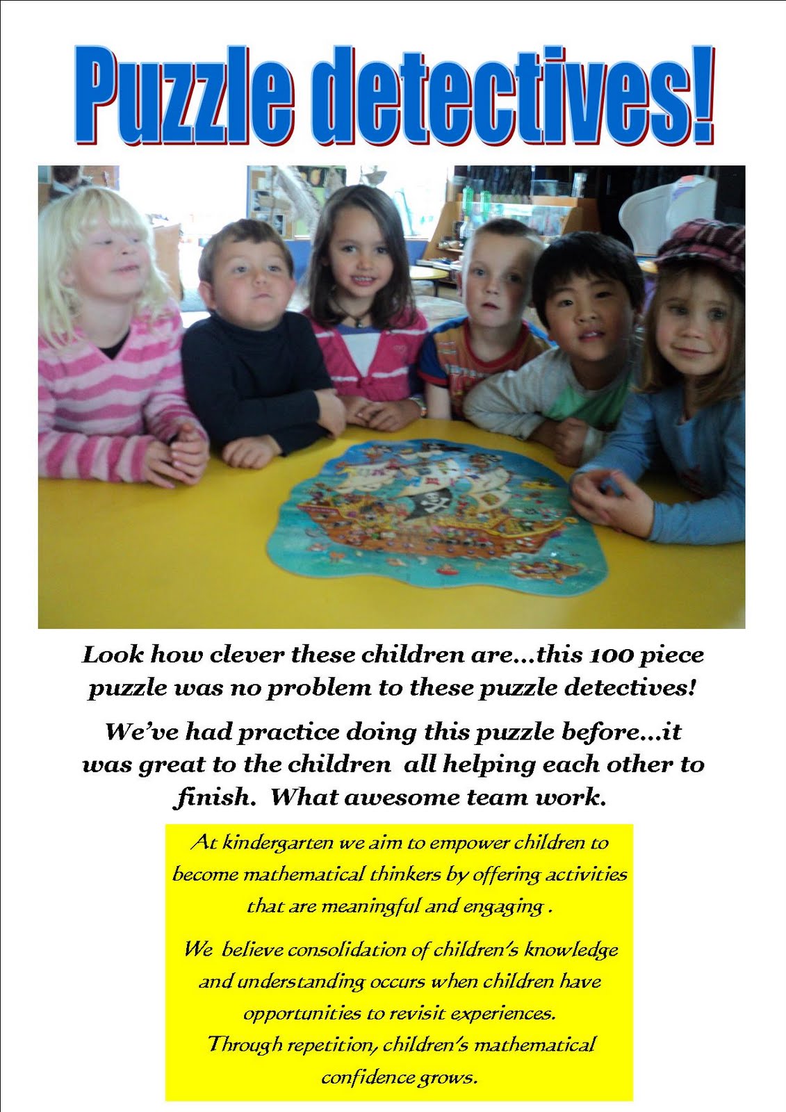Bream Bay Kindergarten: Puzzle detectives