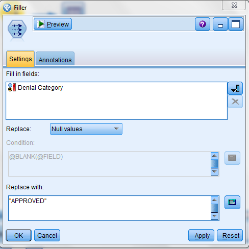 Claims denials: predicting acceptance / denial of claims