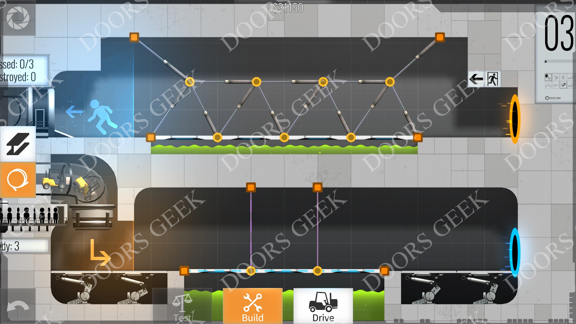 Bridge Constructor Portal Level 3 Convoy Solution ~ Doors Geek