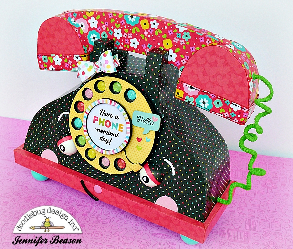 Doodlebug Design Inc Blog: So Punny | 3D Telephone by Jennifer