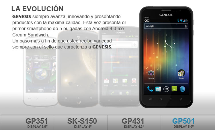 Genesis GP 501 - O primeiro smartphone de 5 polegadas ~ Genesis Store
