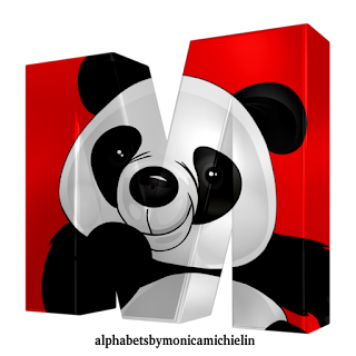 M. Michielin Alphabets: ALFABETO PANDA E FUNDO VERMELHO, ALPHABET PANDA ...