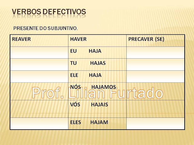 Se Joga, Galera!: Dicas sobre VERBOS DEFECTIVOS com a Professora Lilian ...