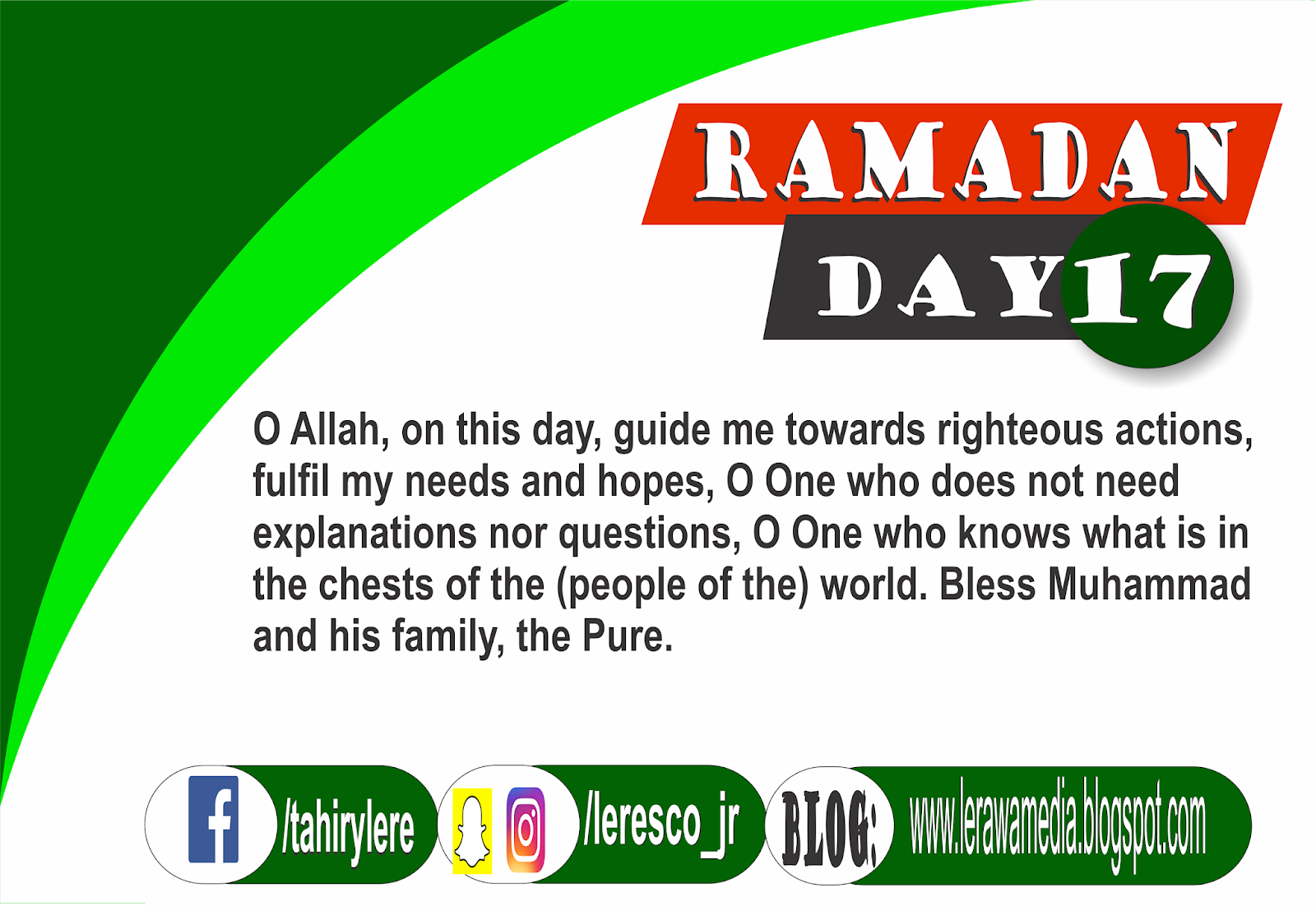 RAMADAN DAILY DU'A DAY 17