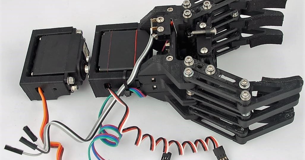 Andromina robot V.2.0: Robotic gripper and Arduino. Tutorial about a robotic clamp with Arduino.