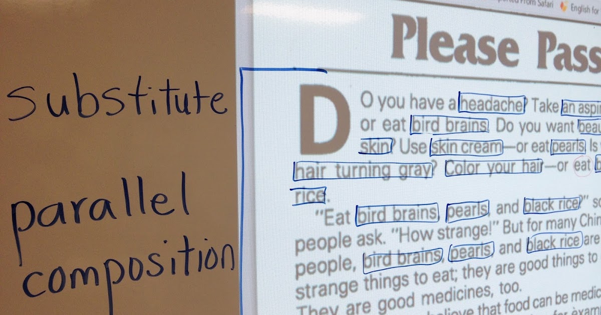 The Joy of ESL Blog: Parallel Paragraphs