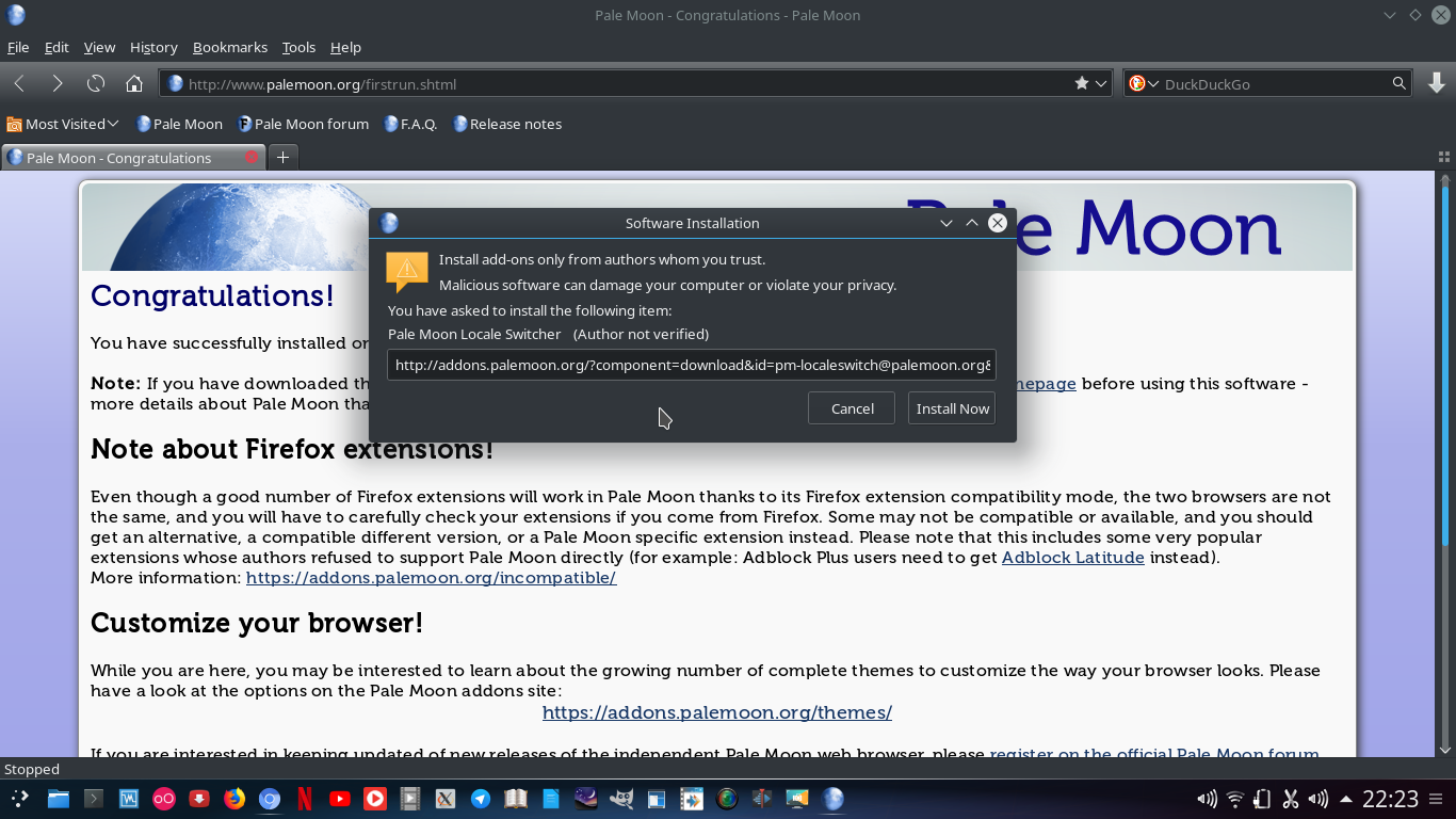 Navegador Pale Moon 28 no seu GNU/Linux