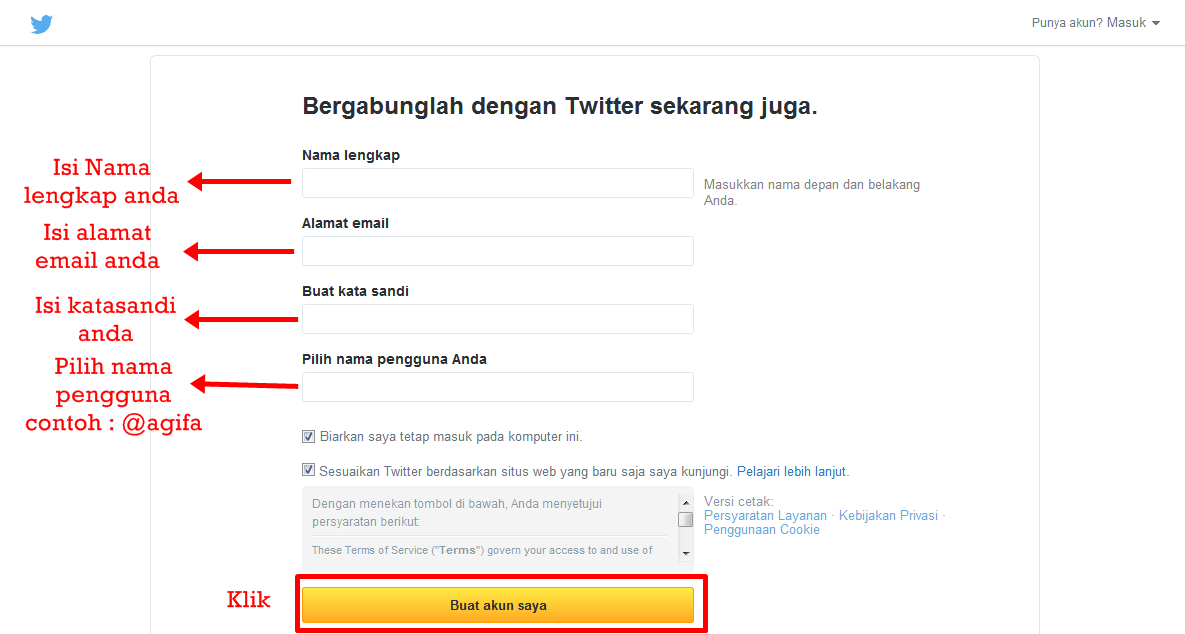 Cara Membuat Akun Twitter Dengan Mudah - kudetinfo