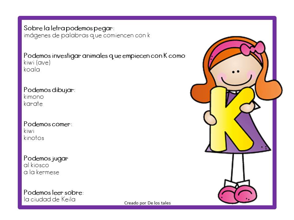 La letra K - De los tales