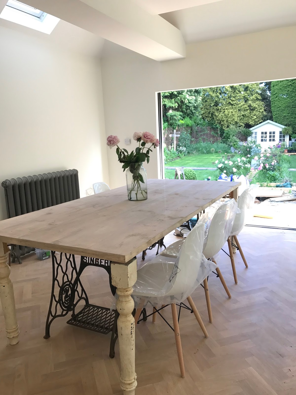 Makeover - A Dining Table Made From Scaffold Boards - Roses and Rolltops