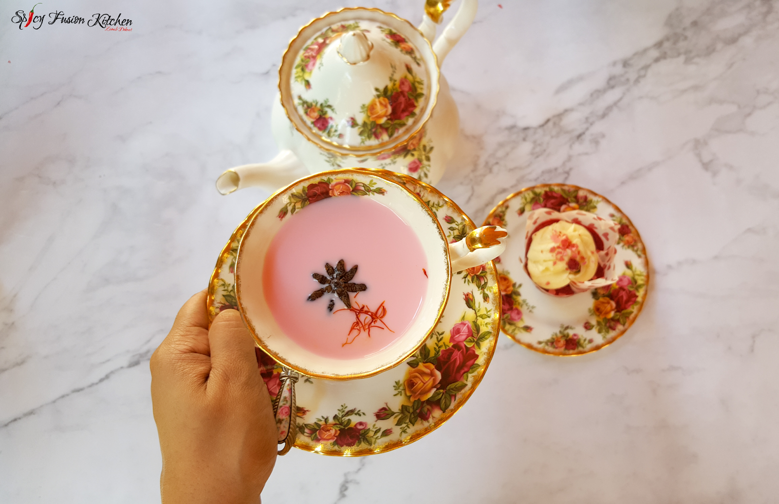 Kashmiri Pink Chai Recipe - Spicy Fusion Kitchen