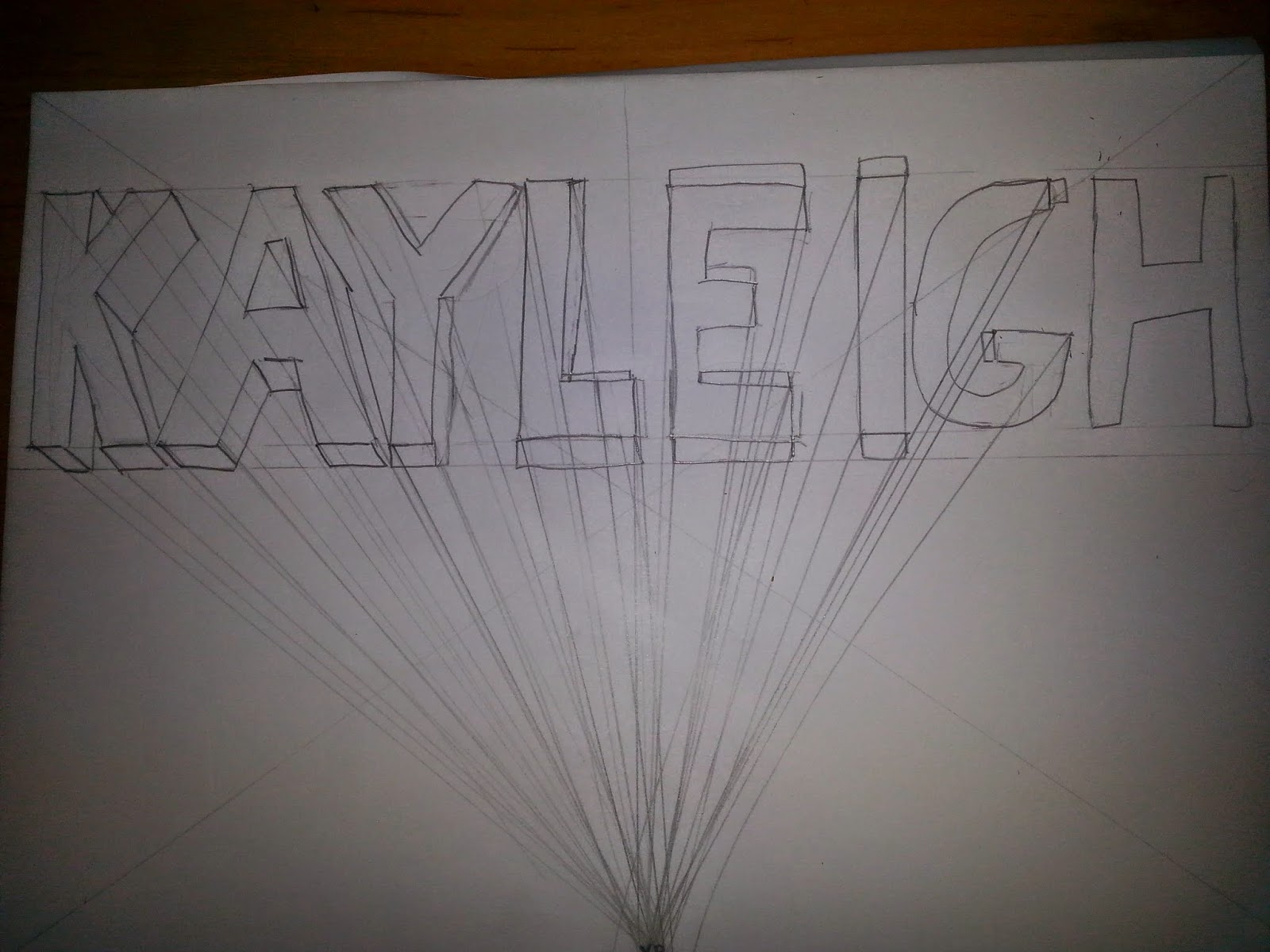 Budding Artists: 3D writing/ 1 point perspective