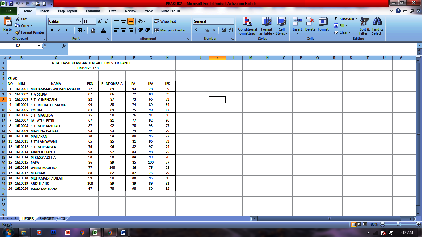 MEMBUAT FORMAT RAPORT OTOMATIS