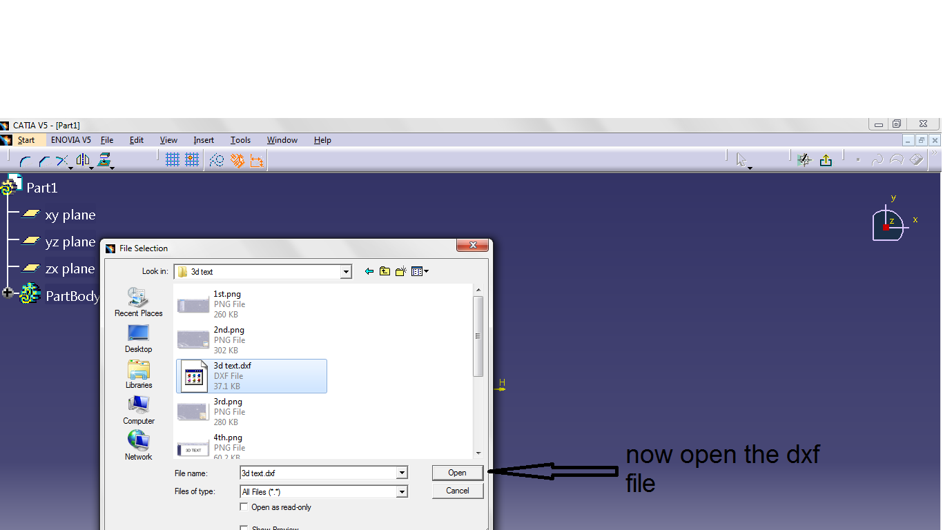 3D modeling in catia: 3D Text in catia