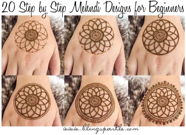 20 Step by Step Mehndi Designs for Beginners | Bling Sparkle