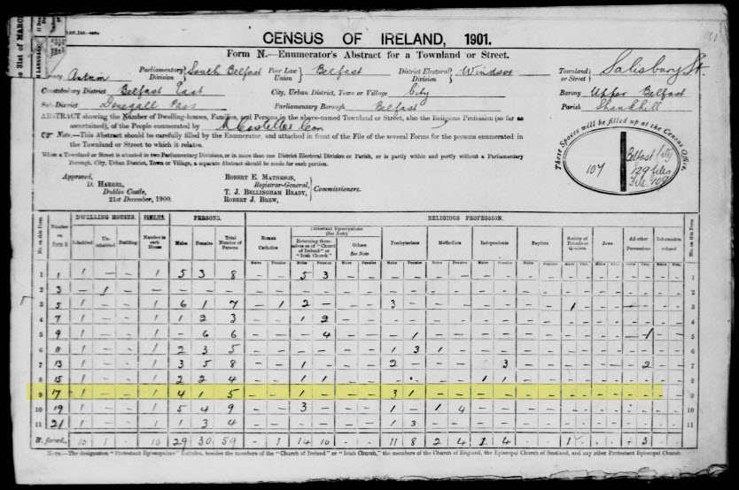 1901 Census Ireland