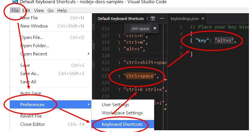 三腳渡客: 解決Visual Studio Code的Suggest功能Ctrl+space和中文輸入法衝突