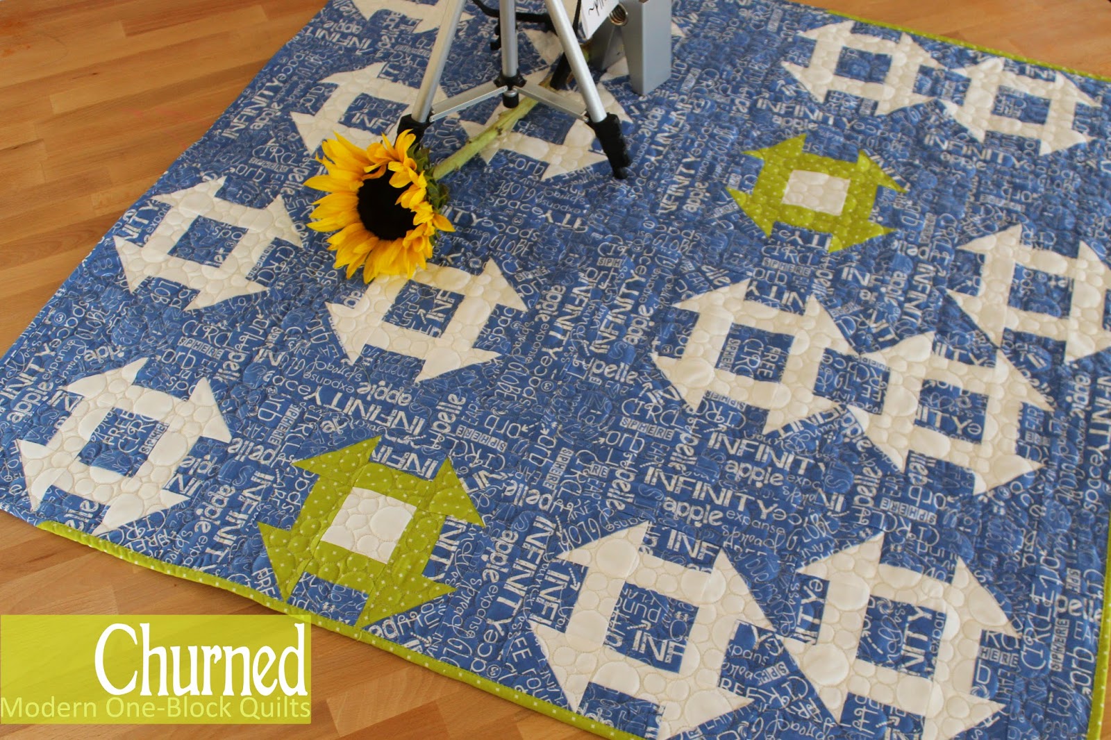 Piece N Quilt: Churned - A Modern One Block Quilt - a simple tutorial ...