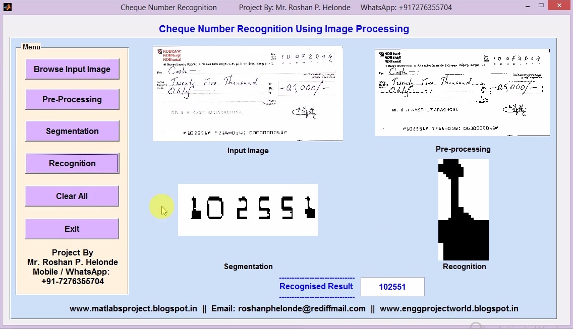 Cheque Number Recognition Using Image Processing Full Matlab Project ...