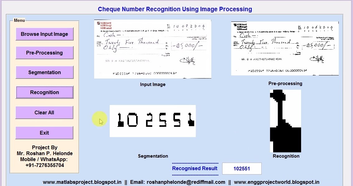 Cheque Number Recognition Using Image Processing Full Matlab Project Code ~ MATLAB PROJECTS