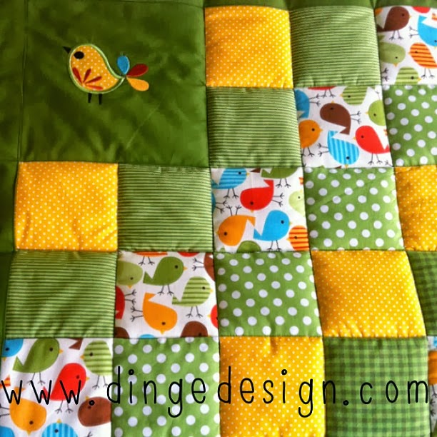 d'Inge: Patchwork - Babydecke Samuel (Vögelchen)