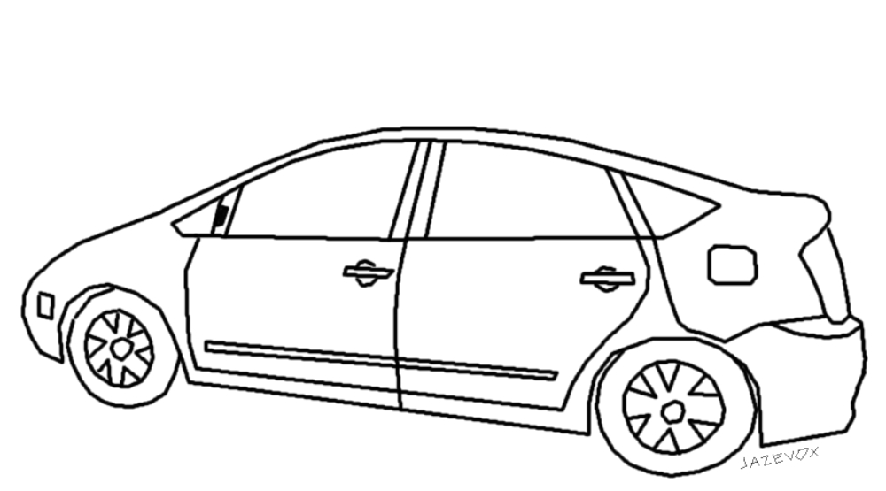 Self Driving Car Drawing Sketch Coloring Page