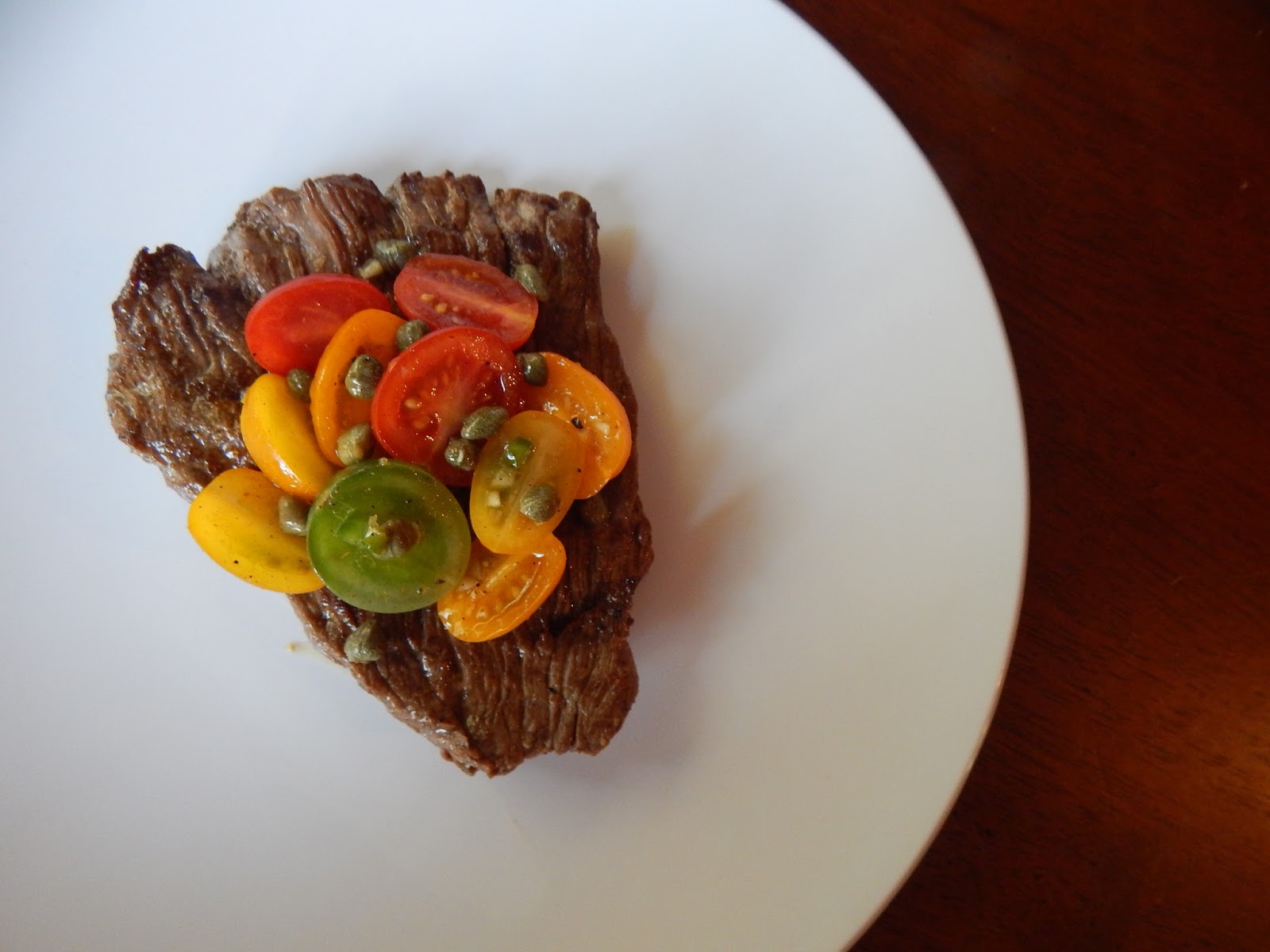 The Nerdy Chef: Flank Steak with Tomato Caper Relish