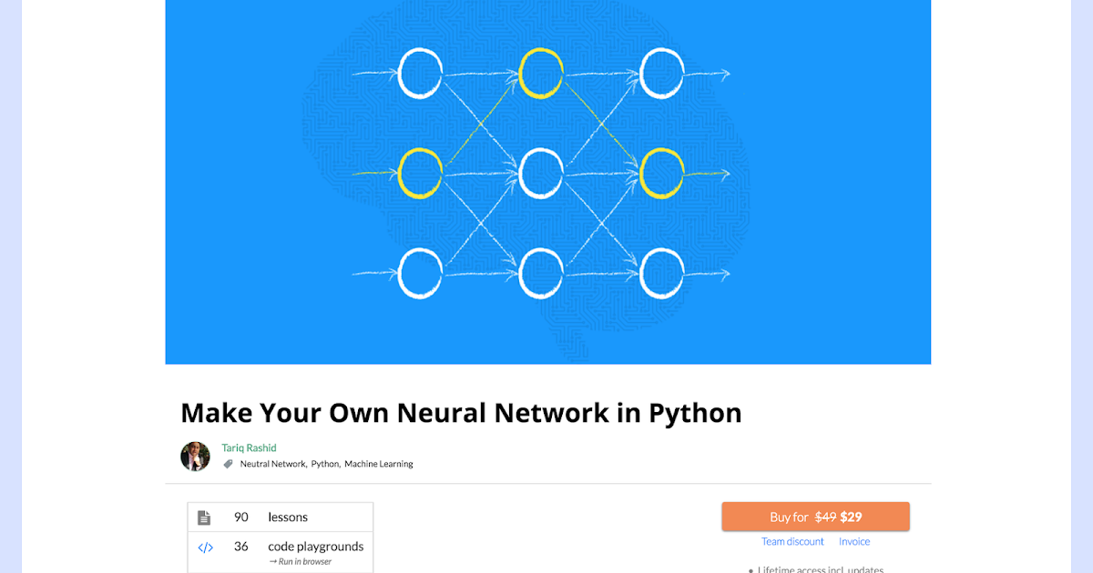 Make Your Own Neural Network: Online Interactive Course by Educative.io