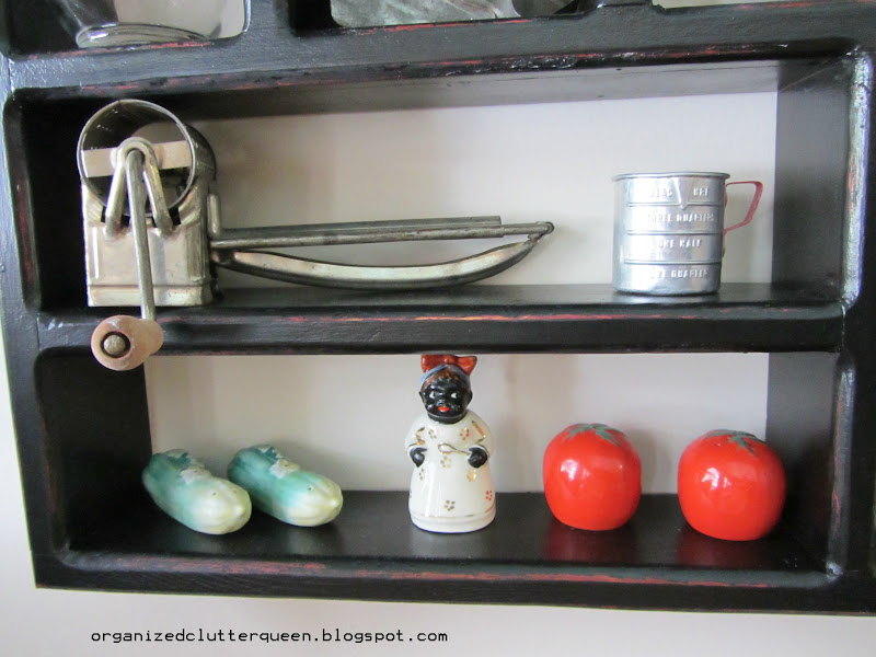 Red Kitchen Shadow Box Painted Black - Organized Clutter
