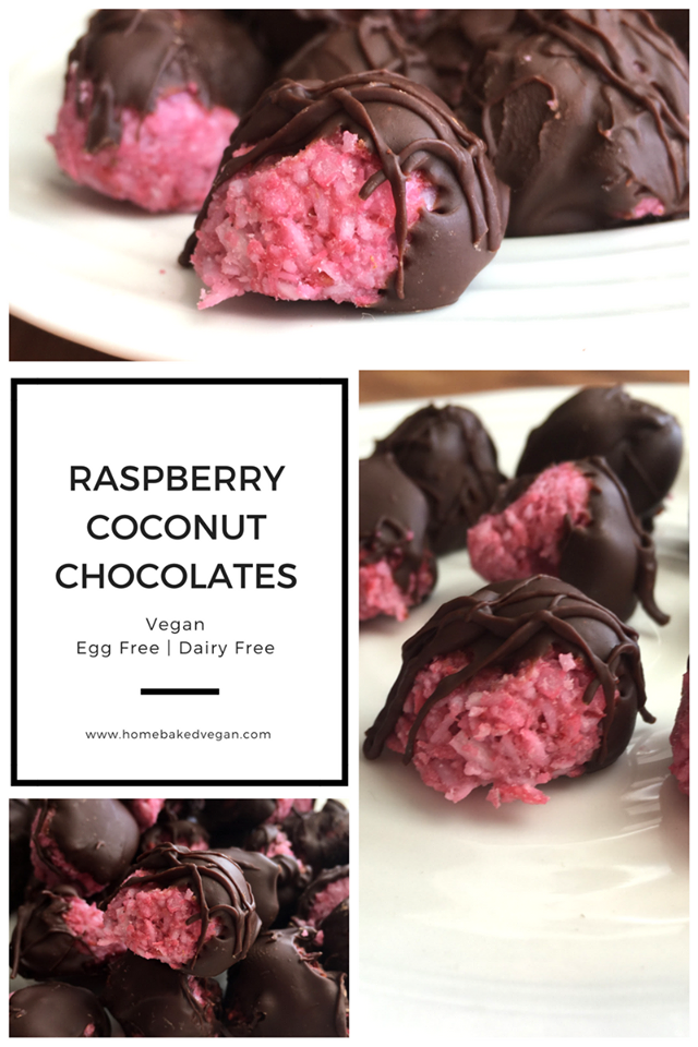 Raspberry Coconut Chocolates – The Home Baked Vegan