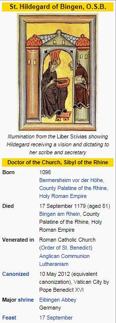 feast of saint hildegard of bingen is september 17 feast day september ...