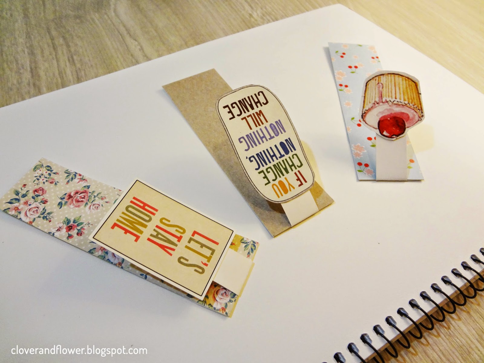 Clover and Flower: Bookmarks from left over Scrapbook paper