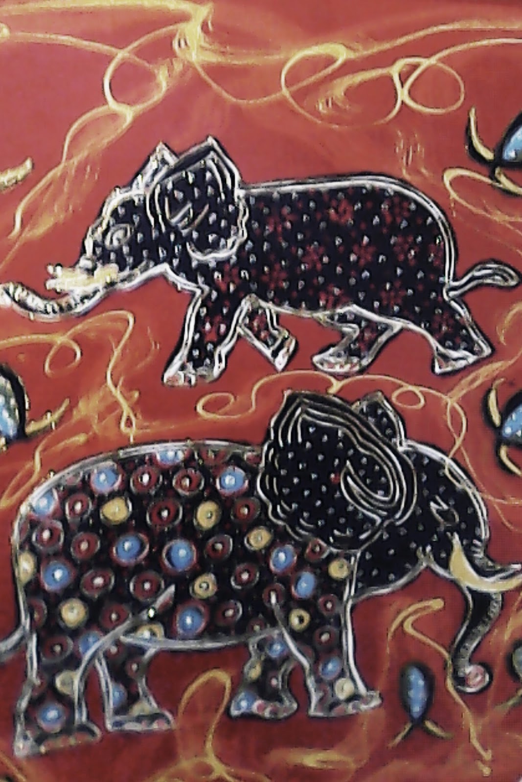 BATIK ARTA LUKISAN DINDING: "lukisan gambar gajah"