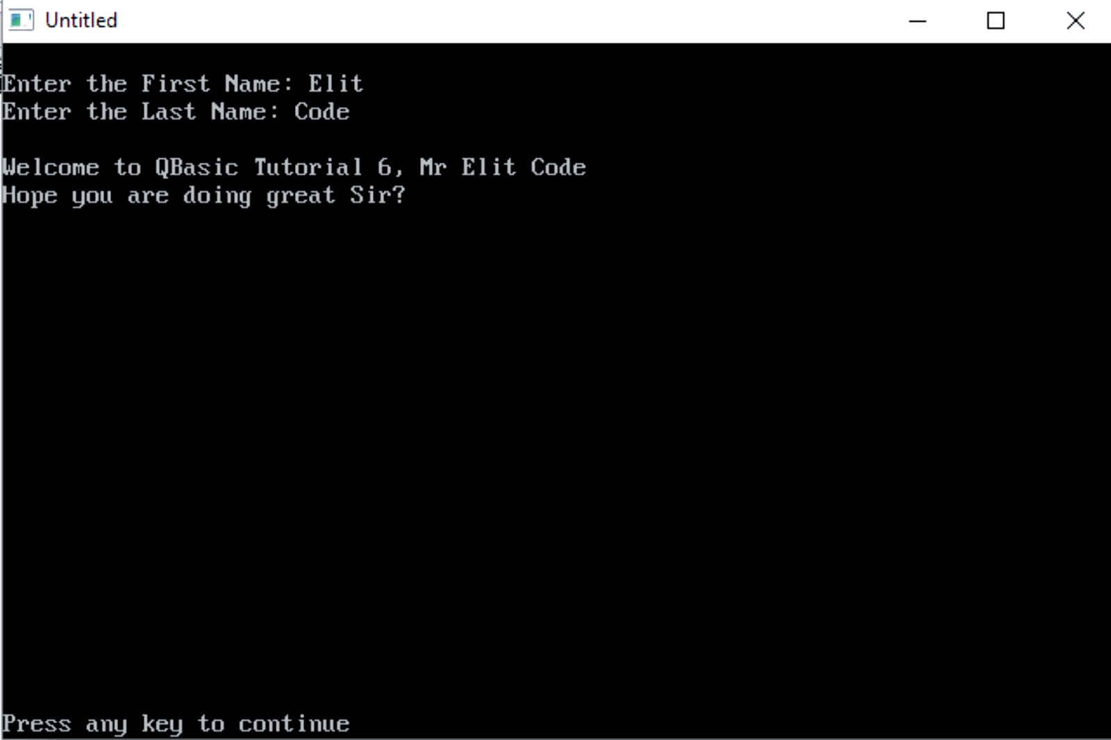 QBASIC TUTORIAL 6 - User Input ~ ELITCODE - Learning Starts Here QBASIC TUTORIAL 6 - User Input ~ ELITCODE - Learning Starts Here
